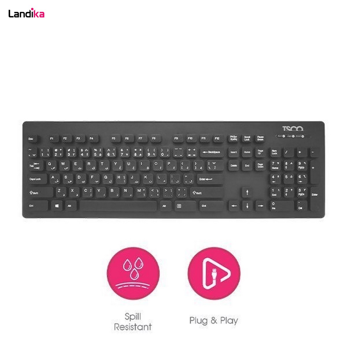 کیبورد تسکو مدل TK8022 با حروف فارسی |💥8% تخفیف💥|مفید جانبی | لندیکا